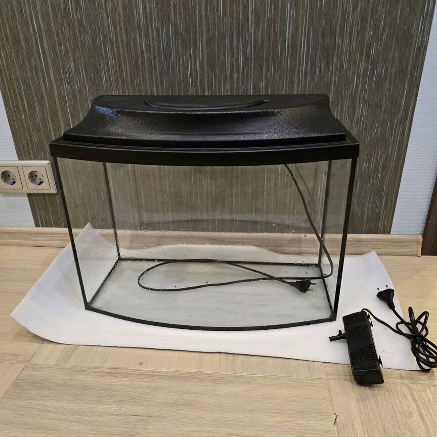 Панорамный аквариум 40 литров с фильтром