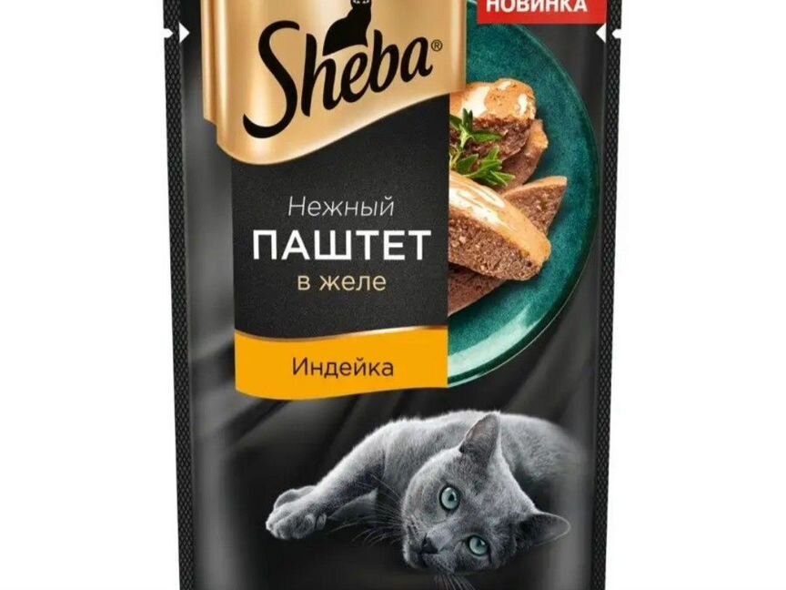 Влажный корм Sheba паштет в желе, индейка