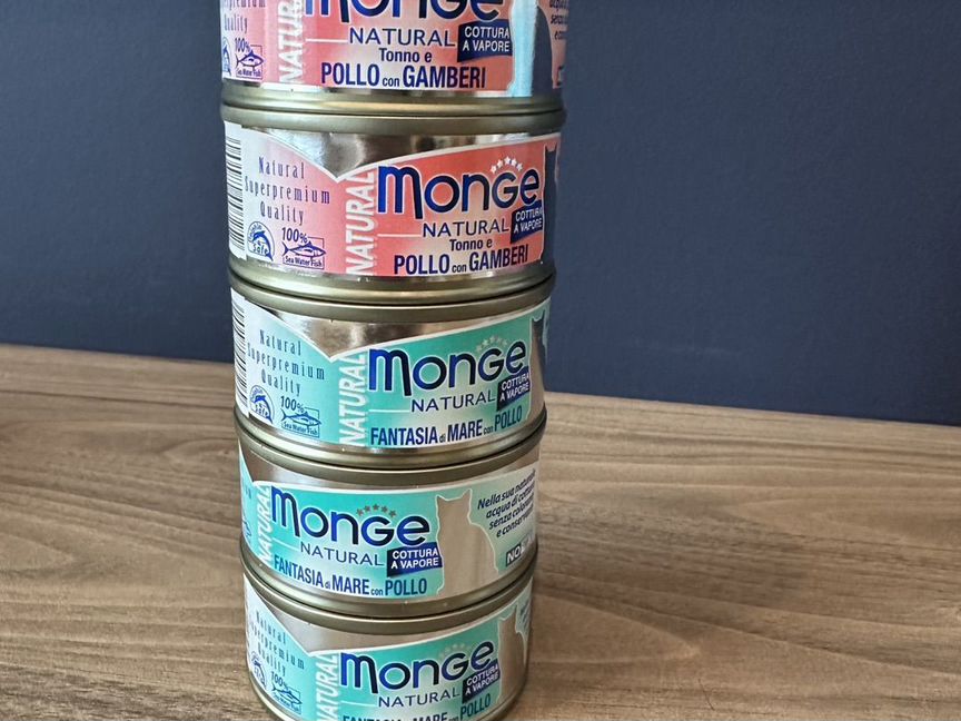 Влажный корм для кошек monge 5 банок по 80г