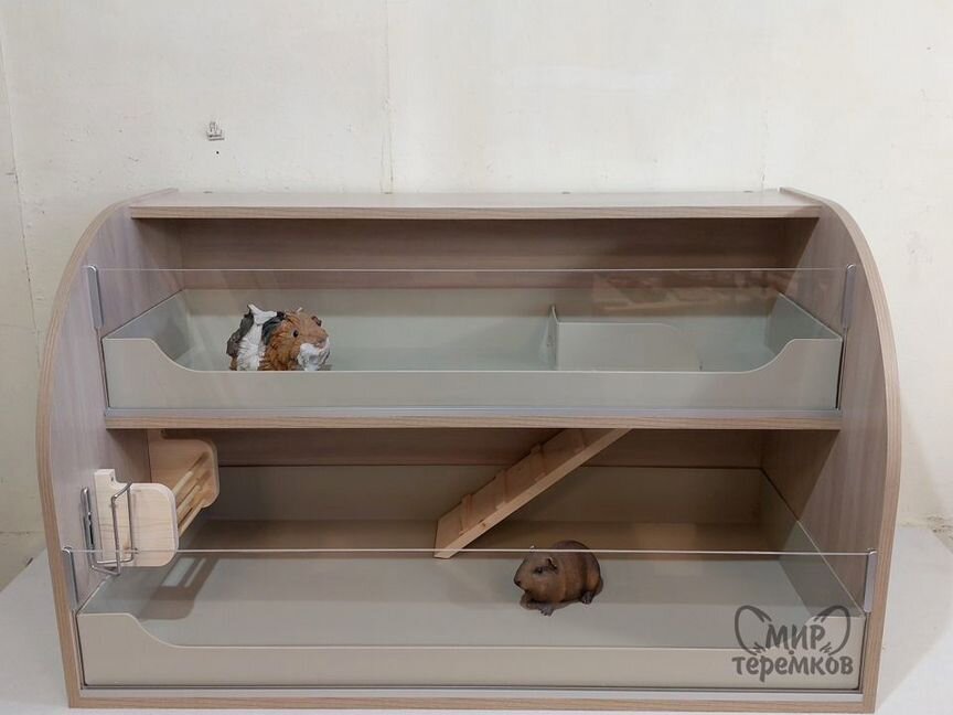 Клетка для морских свинок 100х50х60, ясень, круг1