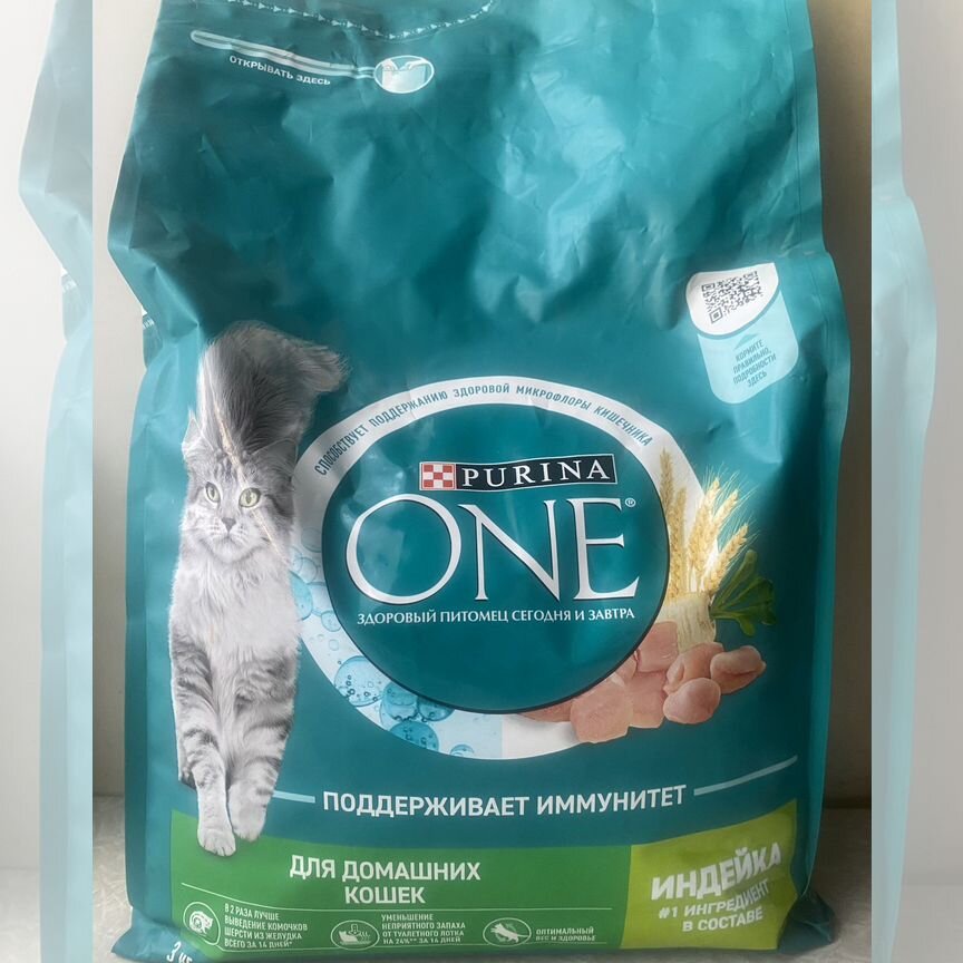 Сухой корм для кошек purina one 3 кг индейка