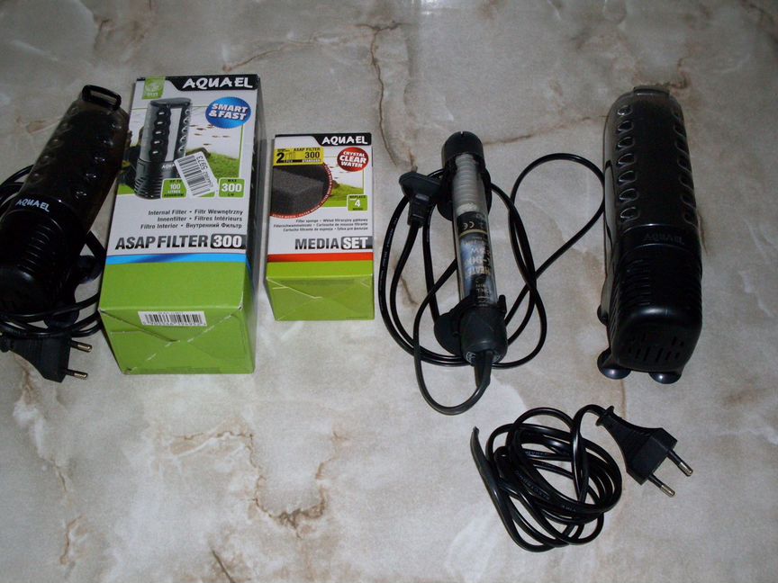 Фильтры, губки, нагреватель для аквариума