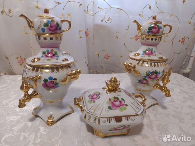 Самовар, конфетница, Гжель розовая купить в Москве | Хобби и отдых | Авито