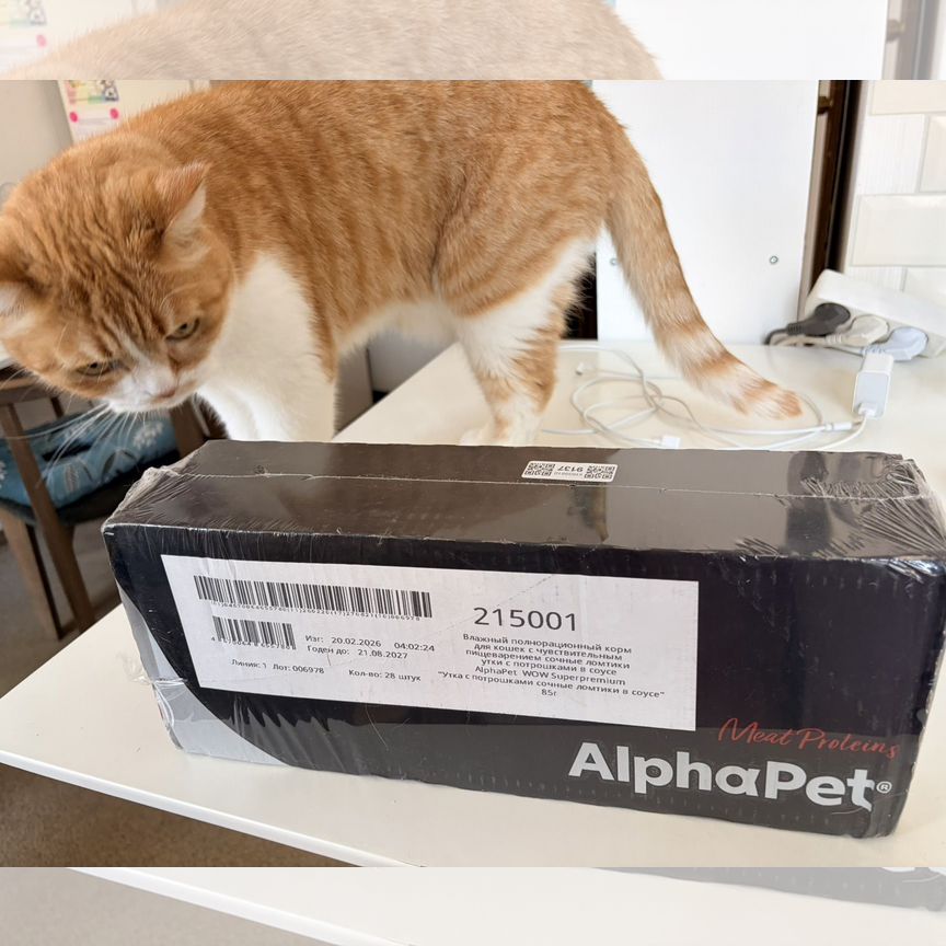 Корм для кошек alphapet влажный утка с потр взр