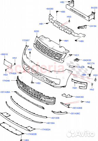 Land Rover Range Rover V кронштейн крепления перед купить в Москве LAND ...