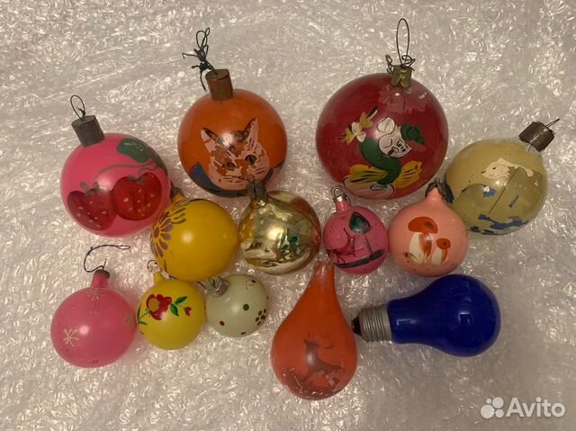 Елочные игрушки СССР шары толстое стекло купить в Москве | Хобби и ...