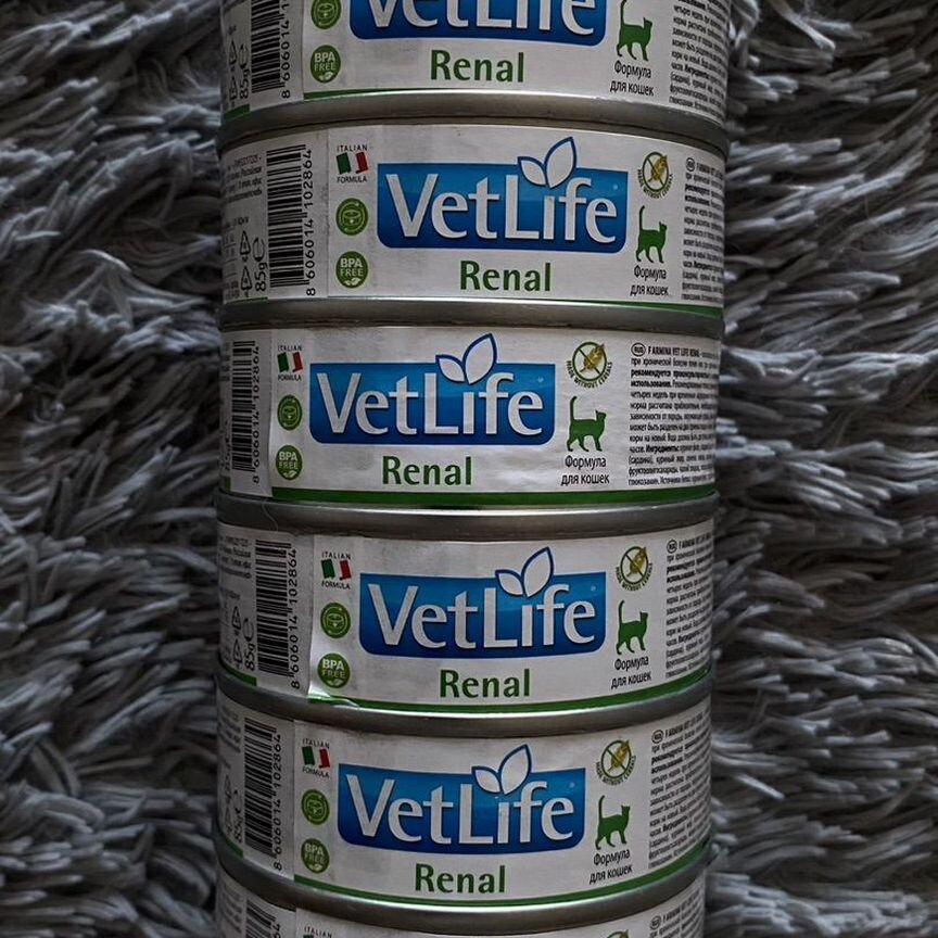 VetLife Farmina корм для кошек renal 7шт