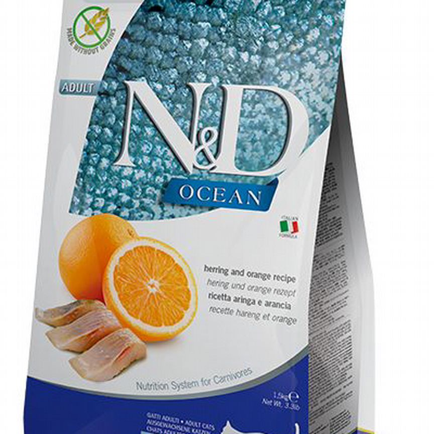 Farmina N&D ocean Herring & Orange Adult 1.5кг