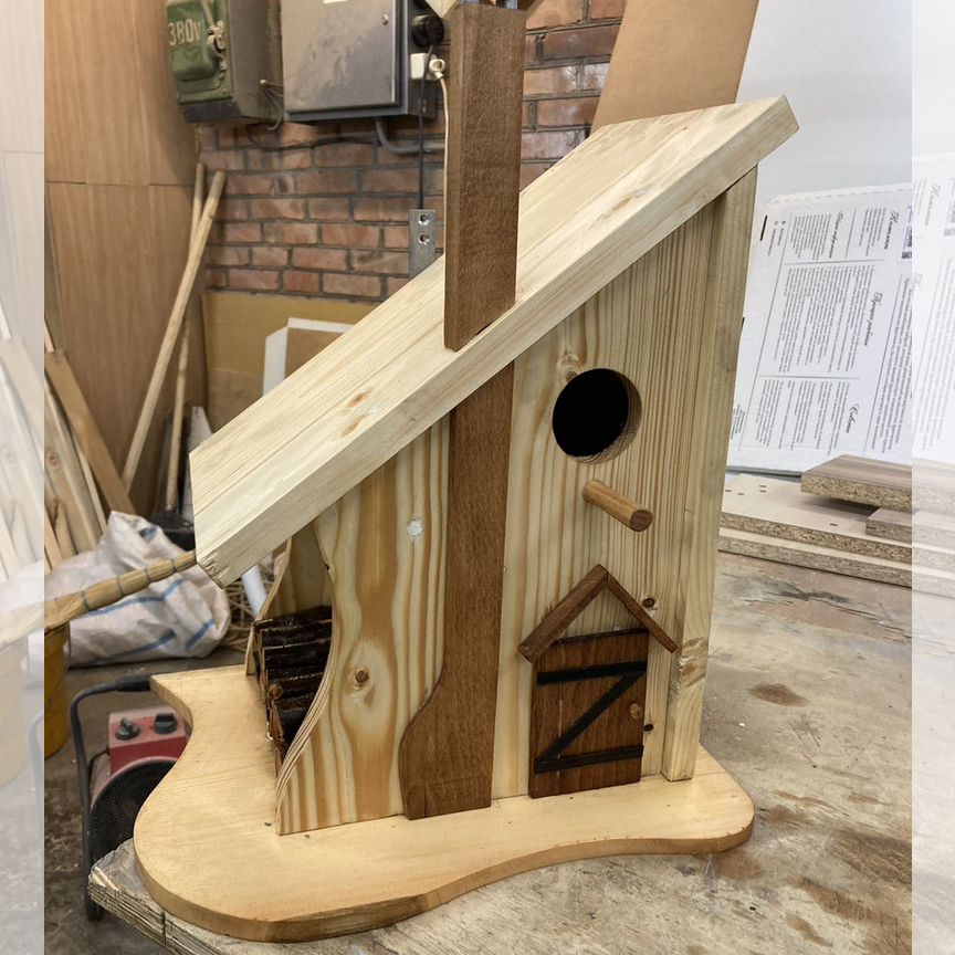 Скворечник кормушка деревянная для птиц