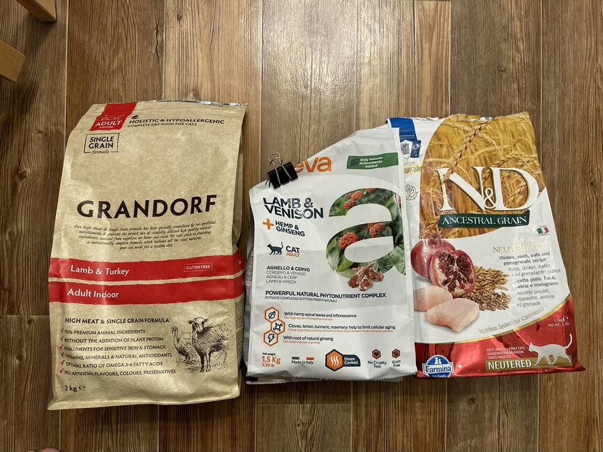 Корма для кошек Grandorf, Farmina, Alleva вскрытые