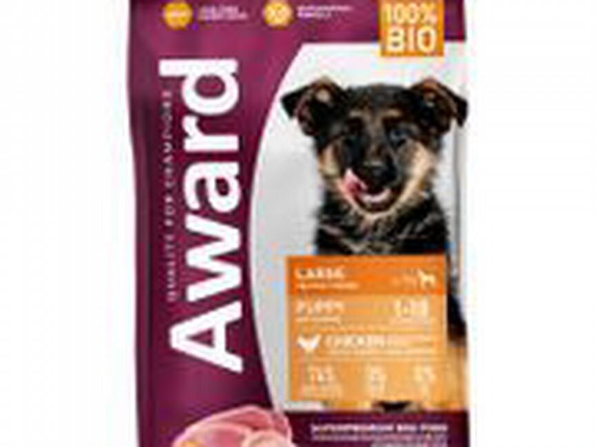Award сухой корм для щенков, курица/индейка, 2кг