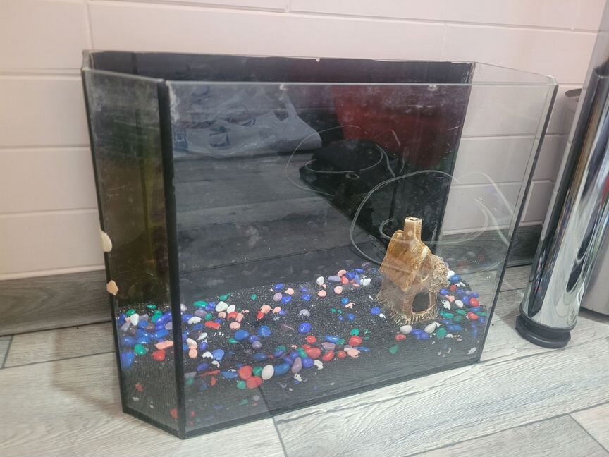 Аквариум с копрессором, сачком, сифоном для слива