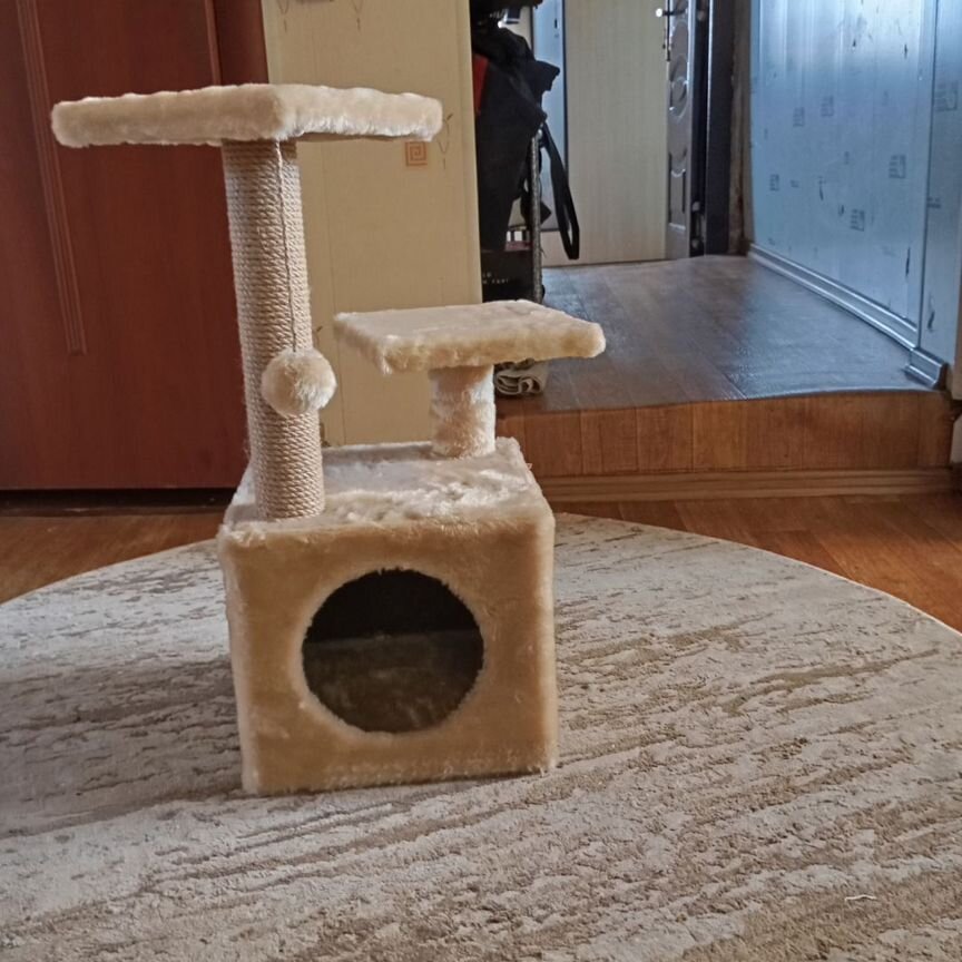 Когтеточка домик для кошки новая