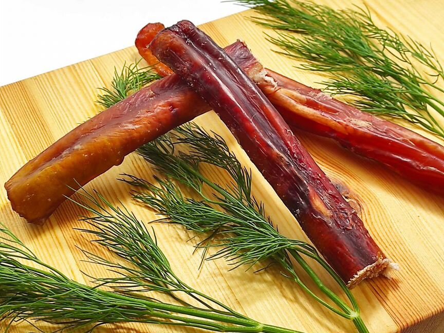 Лакомство для собак бычий корень сушёный