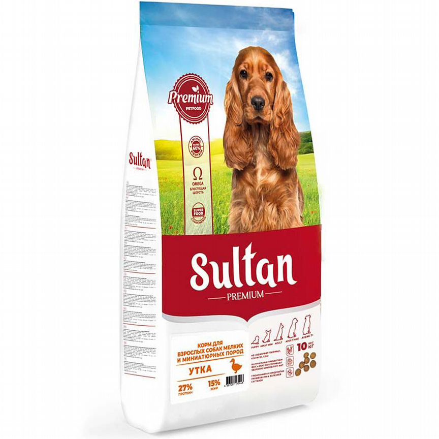 Sultan сухой корм для мини собак с уткой 10кг