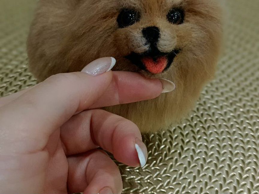 Шпиц игрушка из шерсти