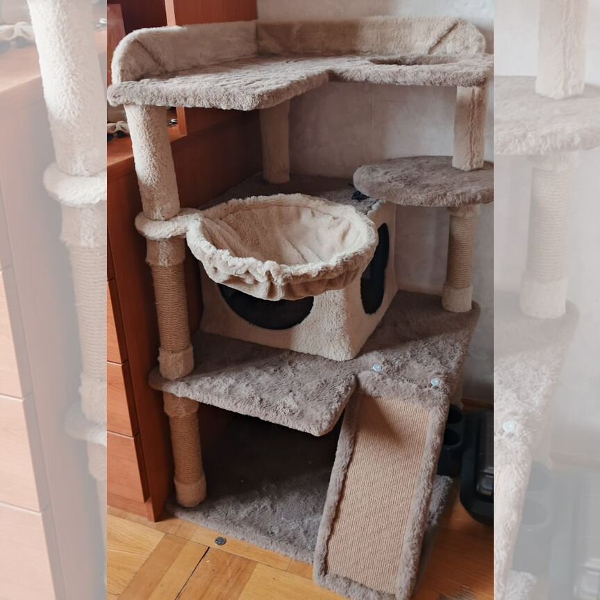 Кошачий домик с когтеточкой