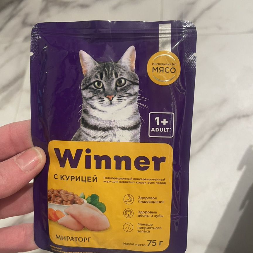 Корм для кошек Winner коробка 30 шт