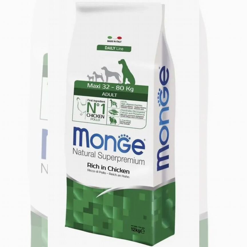 Корм д/собак Monge Daily Line Maxi (кура), 12кг