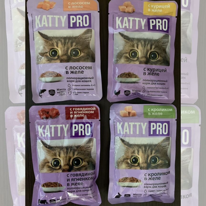 Корм Katty Pro для кошек влажный