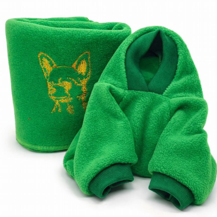 Одежда для собачки : плед и худи, флис