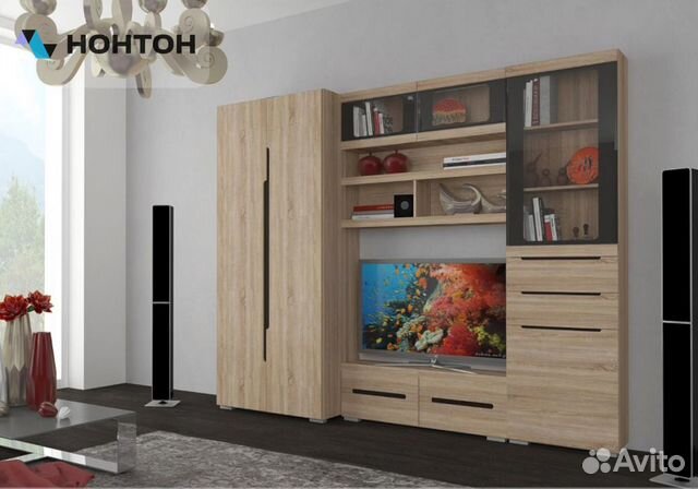 Гостиная Эколь №1 дуб сонома купить в Ижевске | Товары для дома и дачи | Авито