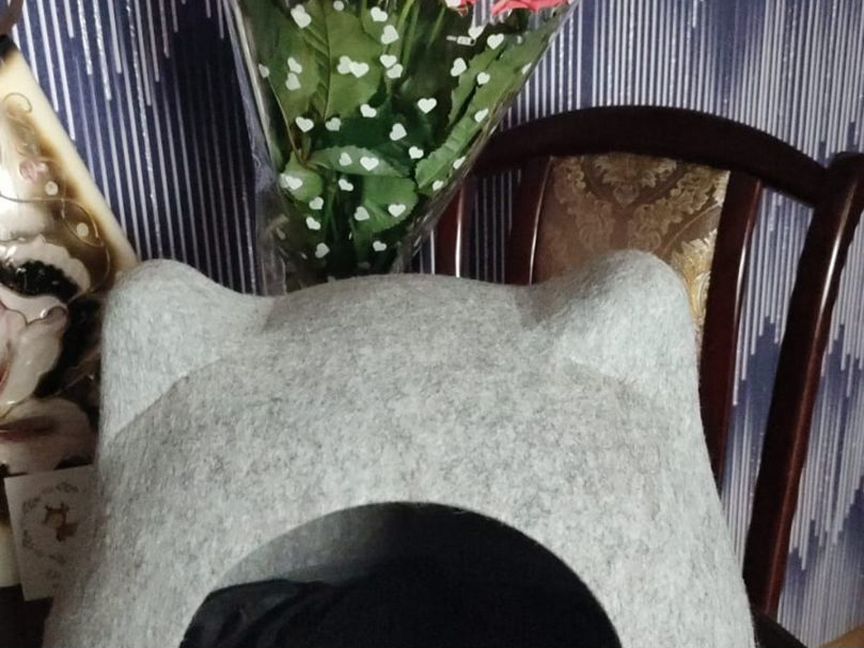 Домик из войлока "Кошкин дом", серый