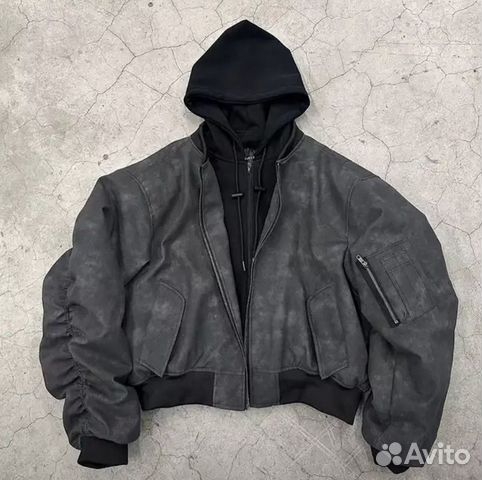 Кожаный оверсайз бомбер opium Rick Owens style купить в Москве с ...