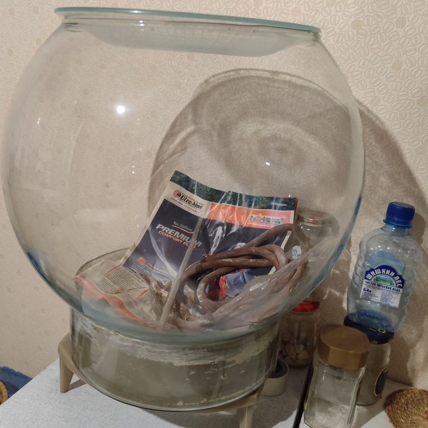 Аквариум круглый 20 л стеклянный