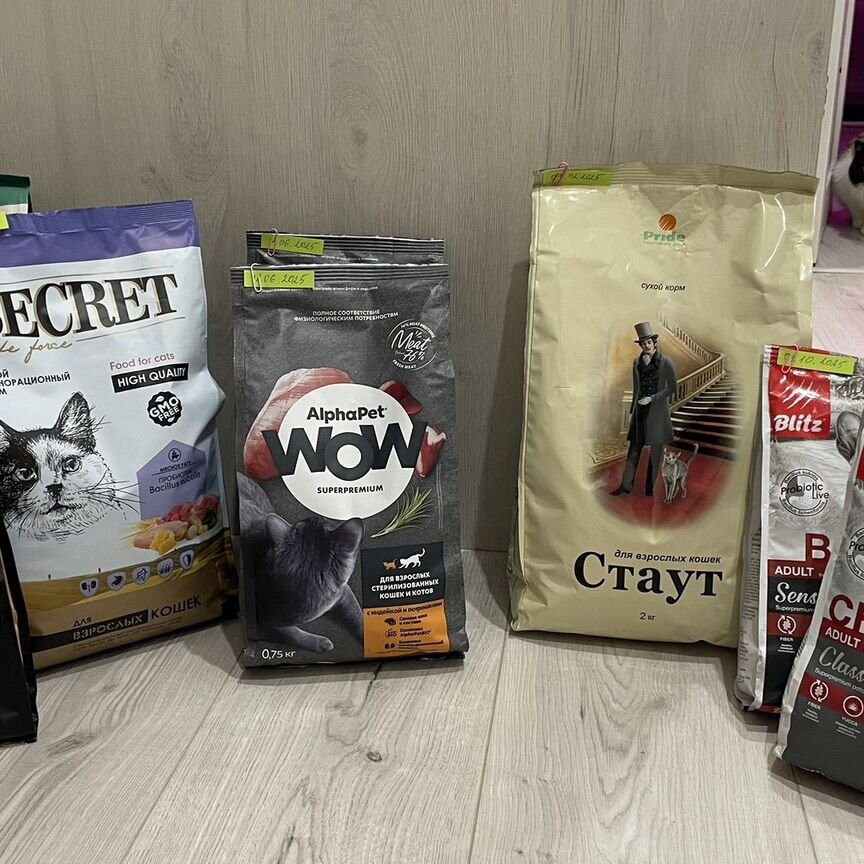 Сухой корм для кошек в ассортименте