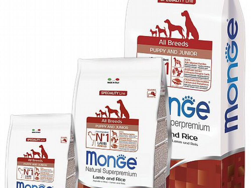 Monge Puppy And Junior 15 кг ягненок