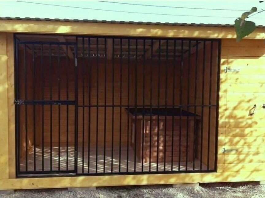 Вольер для собак с теплой будкой