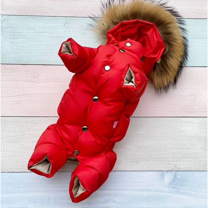 Одежда комбинезон зимний пуховик для мелких собак