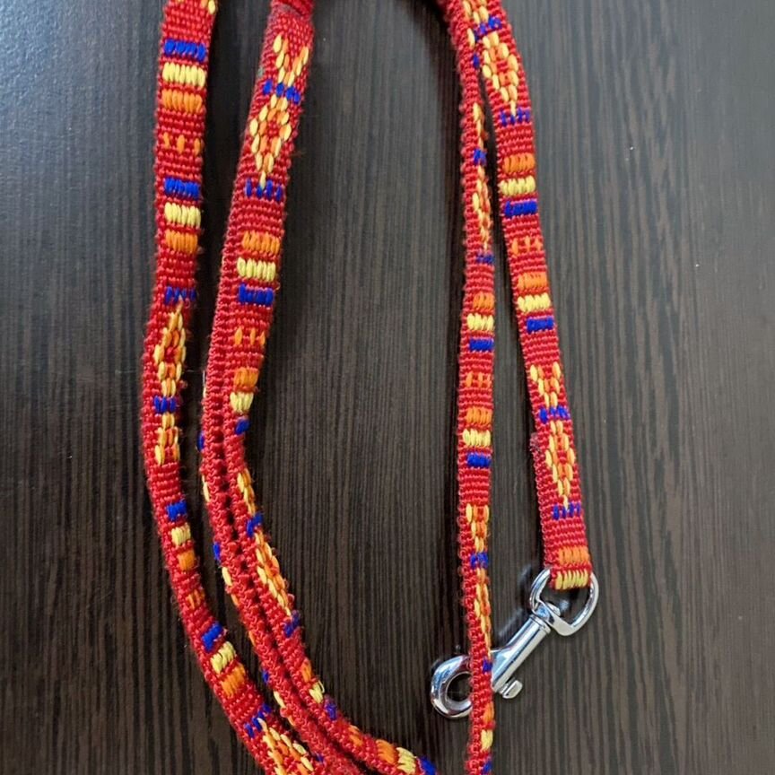 Поводок Каскад Орнамент нейлон красный