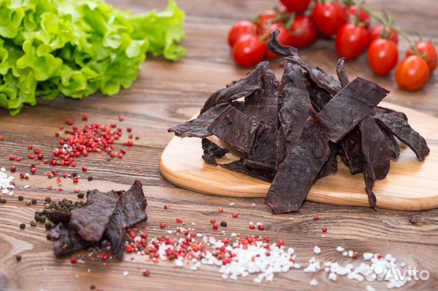 Вяленая лосятина, вяленое мясо лося, джерки 500 г купить в Москве ...