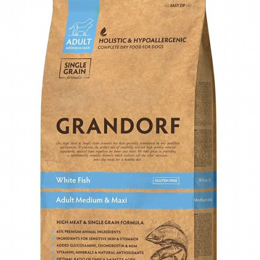 Сухой корм для собак Grandorf Adult Белая рыба