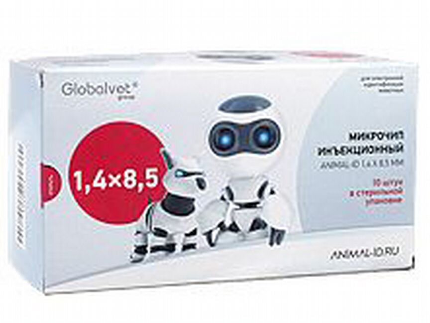 Микрочип мини Animal ID, 1,4х8,5 мм, 5 шт/уп