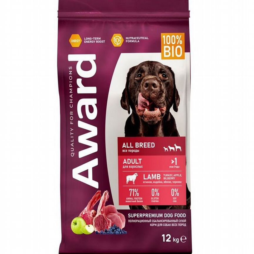 Сухой корм для собак Award 12кг
