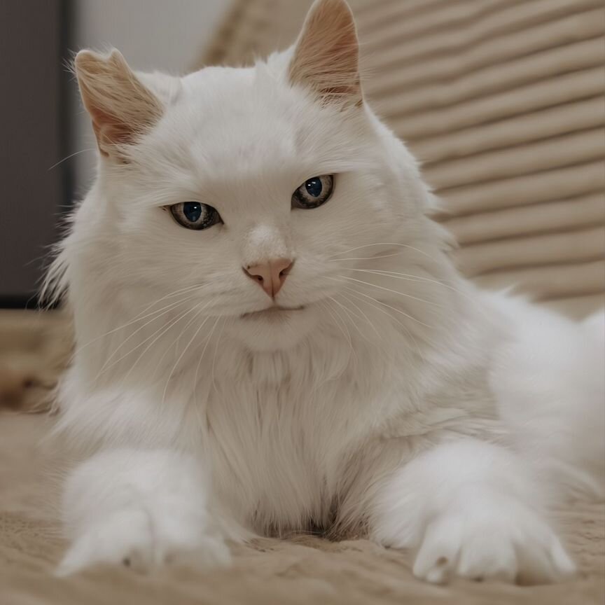 Турецкая ангора, взрослый кот