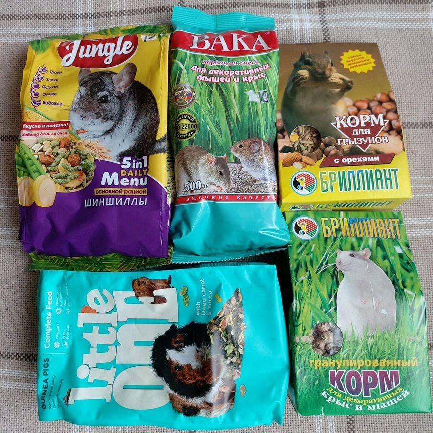 Корм для птиц, грызунов и черепах