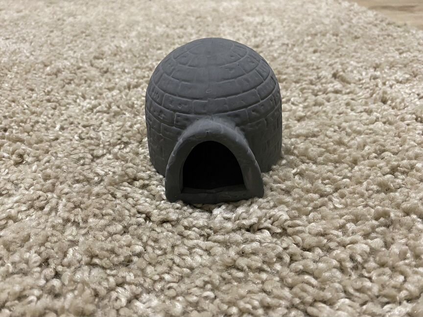 Домик для рептилий,серый и оранжевый