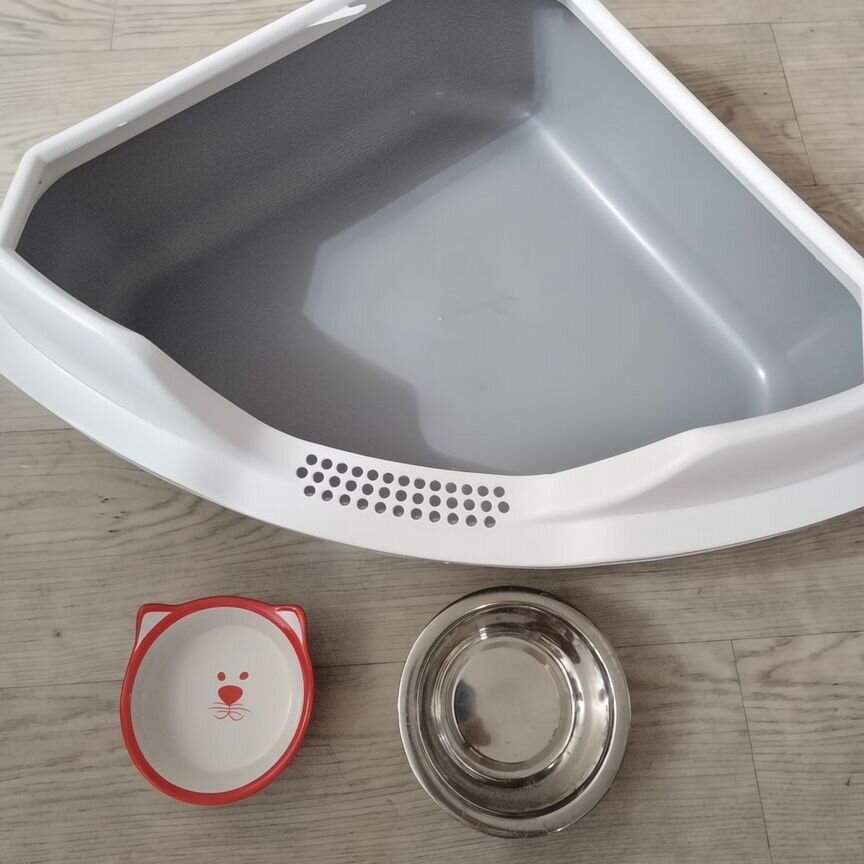 Кошачий лоток глубокий, угловой