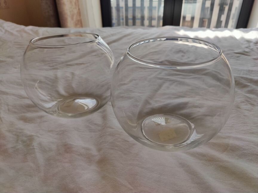 3х литровые аквариумы в форме шара