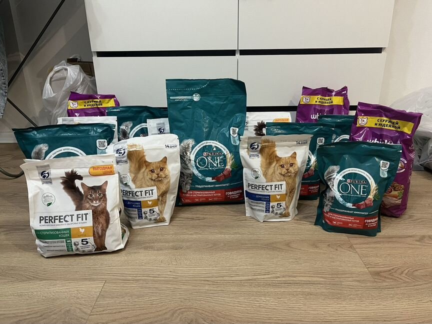 Сухой корм для кошек purina one, perfect fit и тд