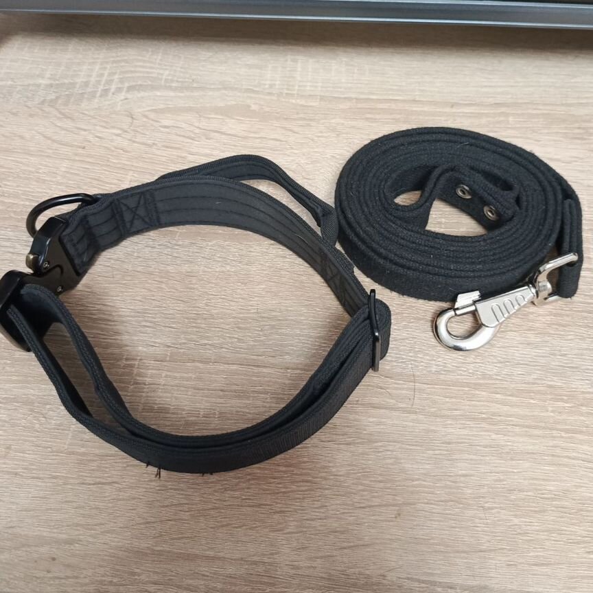 Тактический ошейник с ручкой и поводком