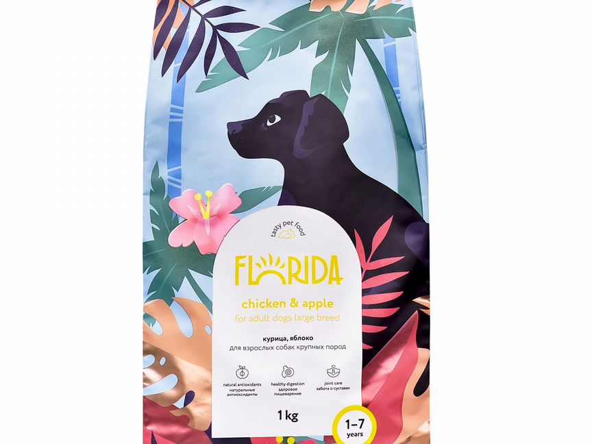 Florida - Корм для собак кр. п. курица яблоко 14кг