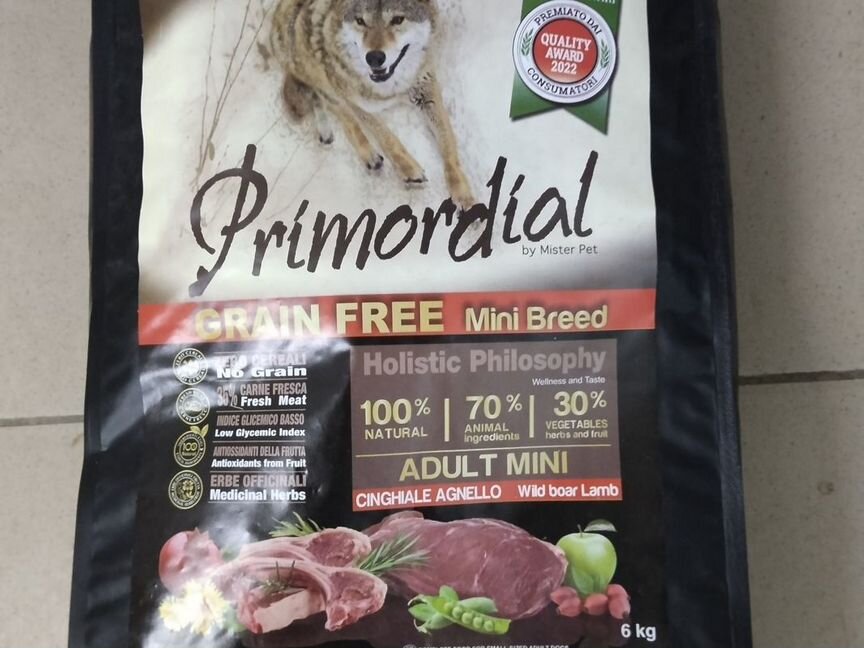 Primordial Adult Дикий Кабан Ягненок 6 кг