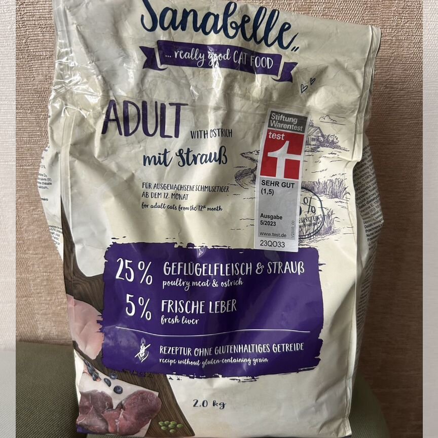 Корм для кошек Sanabelle Adult страус