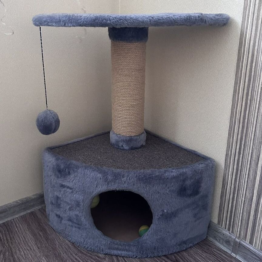 Когтеточка домик для кошки высокая