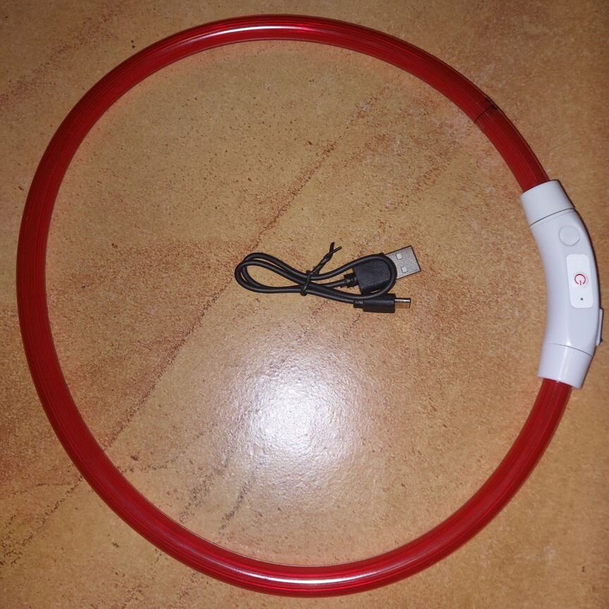 Ошейник для собак и кошек светящийся usb